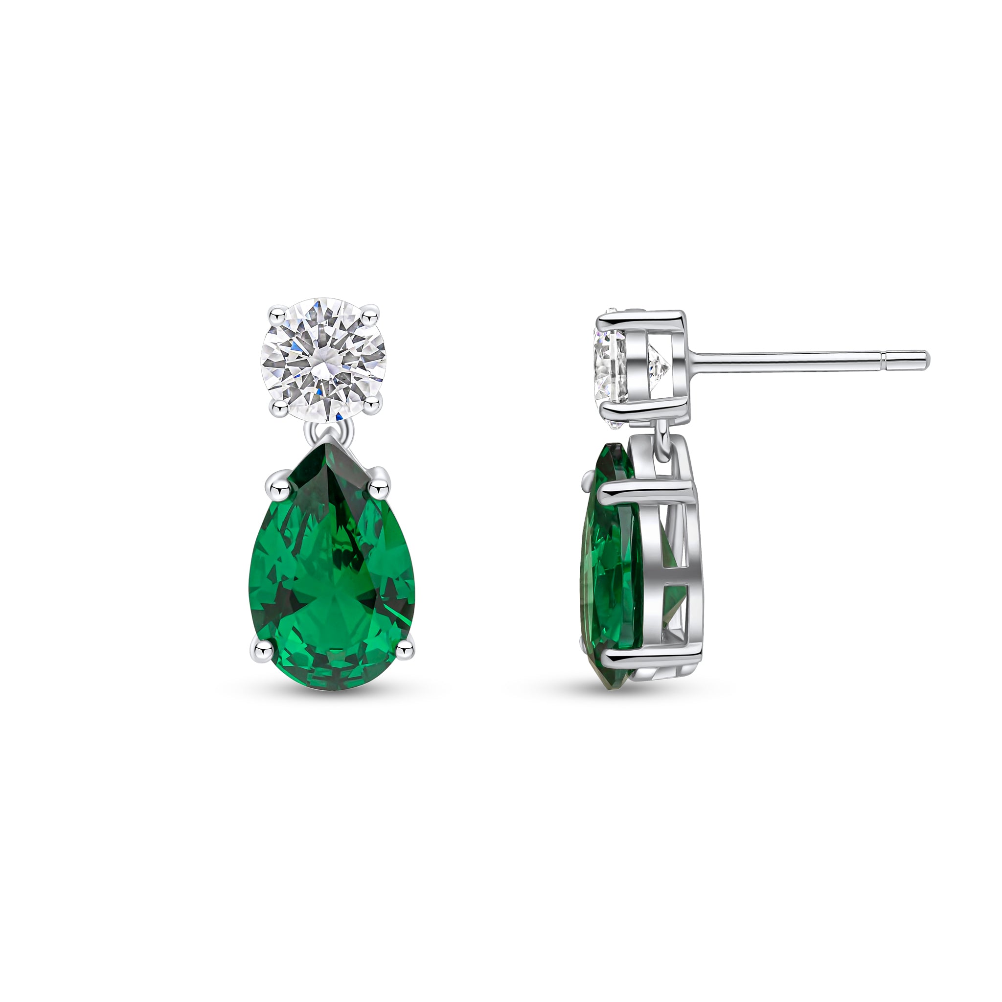 June Earrings (Emerald) - Cubic Zirconia - CZ Jewellery – C I R O